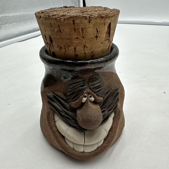 Unmarked | Dining | Vintage Stoneware Ugly Funny Face Pottery Jar Big ...